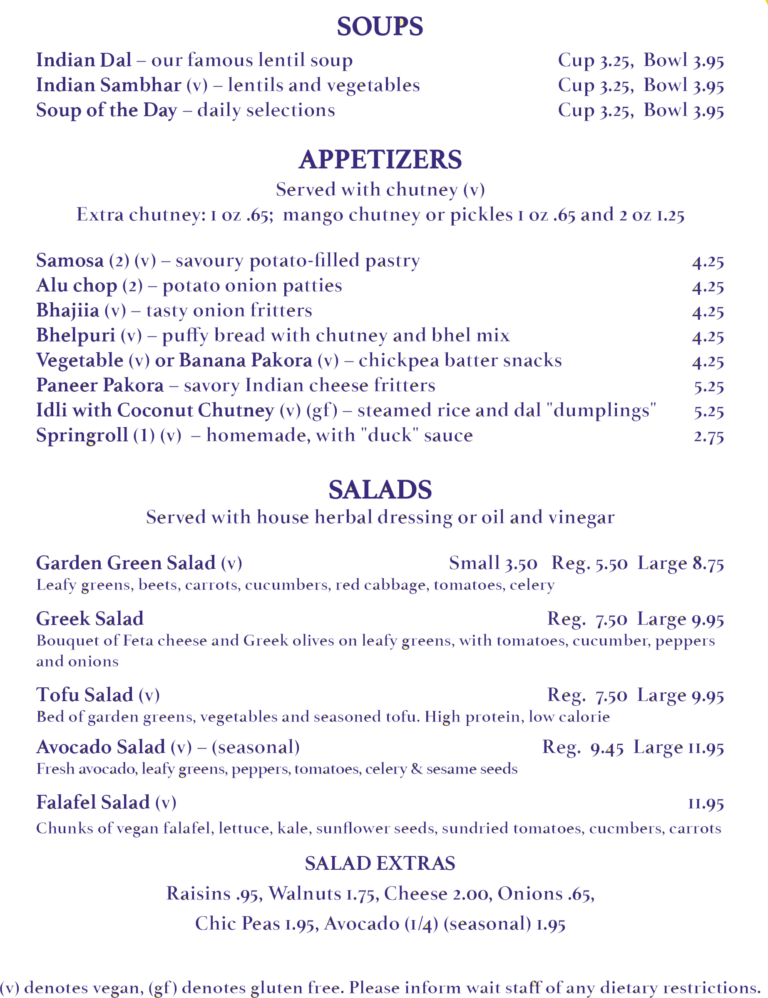 Menu – Annam Brahma